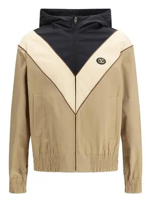 Valentino Garavani Nylon Hooded Windbreaker Jacket - Multicolor