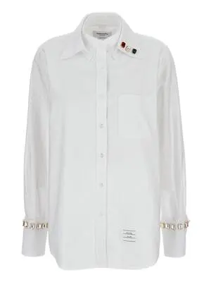Thom Browne THOM BROWNE Swarovski Embellished Cotton Shirt Multicolor