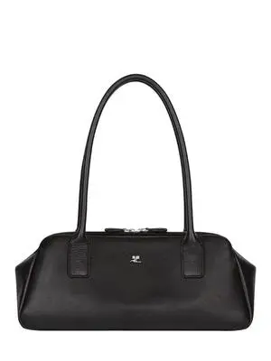 COURREGES Leather Shoulder Bag - Black