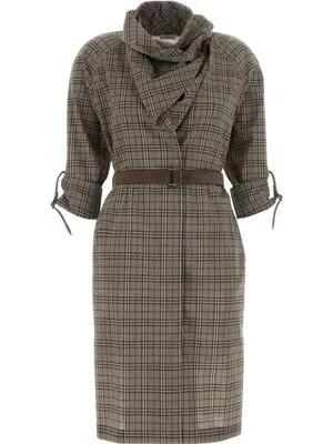 Burberry Embroidered Stretch Wool Dress - Multicolor