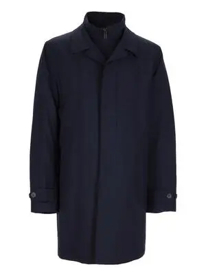 FAY Virgin Wool Overcoat - Blue
