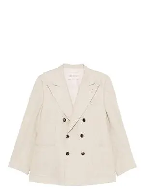 Valentino Garavani Double-breasted Linen Jacket - Multicolor