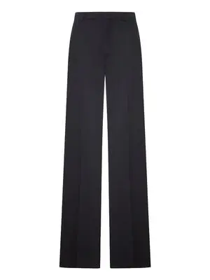 Chloé Wool Grain De Poudre Trousers - Black