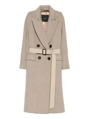 Max Mara Cashmere Double-breasted Coat - Multicolor
