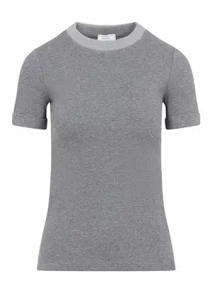 Peserico Ribbed Cotton T-shirt - Gray