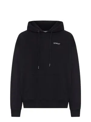 Off-White Cotton Hooded Sweatshirt - Black