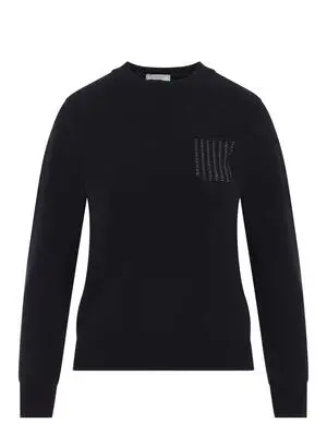Peserico Fine-knit Wool-silk-cashmere Crew Neck Sweater - Blue