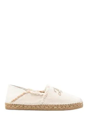JIMMY CHOO Jimmy Choo Embroidered Espadrille Flats Cream