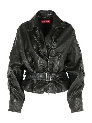 DIESEL® Calfskin Leather Jacket - Black