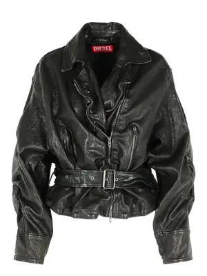 DIESEL® Calfskin Leather Jacket - Black