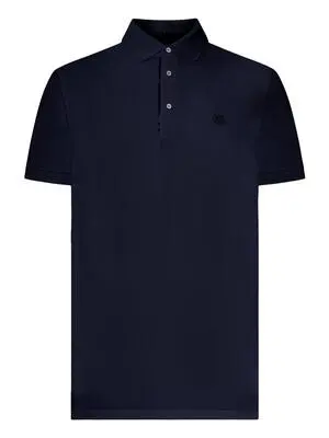 Etro Cotton Polo Shirt With Printed Details - Blue