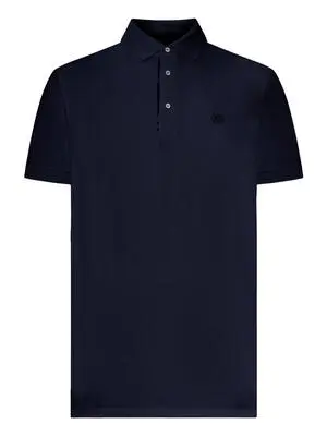 Etro Cotton Polo Shirt With Printed Details - Blue