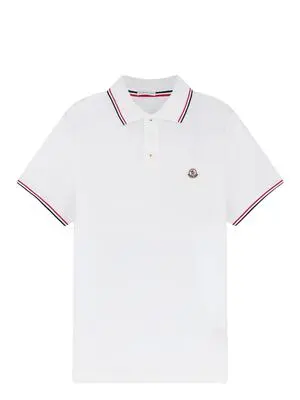 Moncler Cotton Polo Shirt With Logo Patch - Multicolor