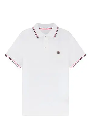 Moncler Cotton Polo Shirt With Logo Patch - Multicolor