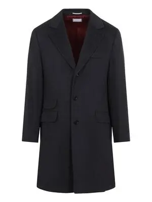 Brunello Cucinelli Virgin Wool Single-breasted Overcoat - Gray