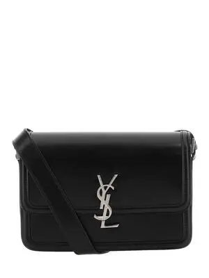 Saint Laurent Saint Laurent Men Black Leather Solferino Shoulder Bag Black