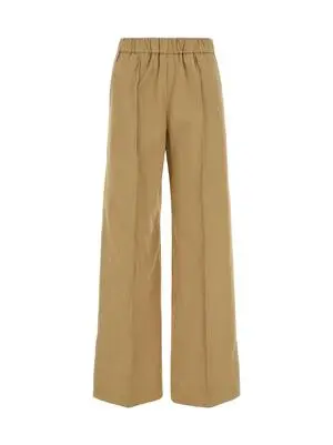 JIL SANDER Camel Cotton Wide-leg Pant - Brown