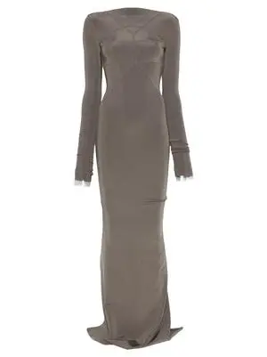 Rick Owens Long Sleeve Gown Maxi Dress - Multicolor