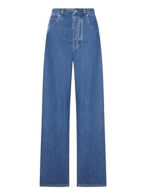 Bottega Veneta Atlantic Blue Wash Wide-leg Jeans - Multicolor
