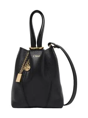 Chloé Grainy Leather Spin Small Tote Bag - Black