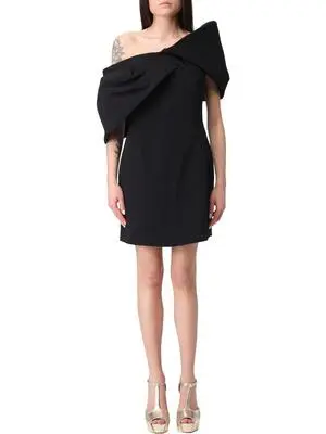 Solace London One-shoulder Crepe Dress - Black