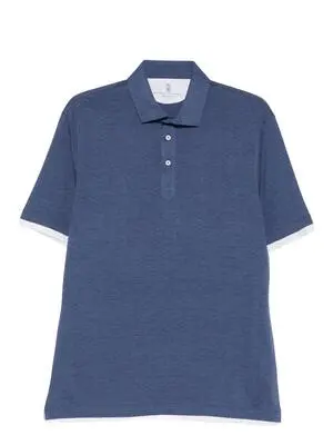 Brunello Cucinelli Silk And Cotton Polo Shirt - Multicolor