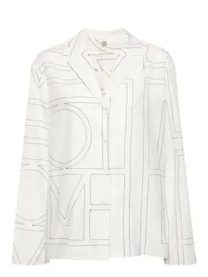 TOTÊME TOTEME Cotton Blend Monogram Pajama Shirt