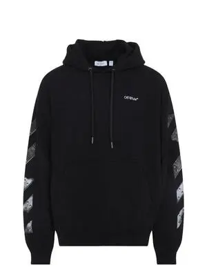 Off-White OFF-WHITE Graphic Print Cotton Hoodie Black