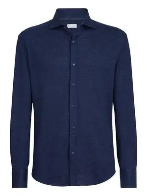 Brunello Cucinelli Linen And Cotton Blend Shirt - Multicolor