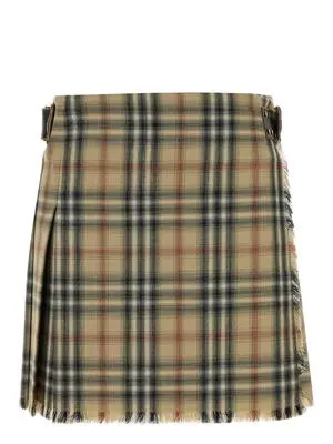 Burberry Embroidered Wool Mini Skirt - Multicolor