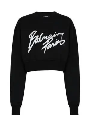 Balmain Logo Cropped Sweatshirt - Multicolor