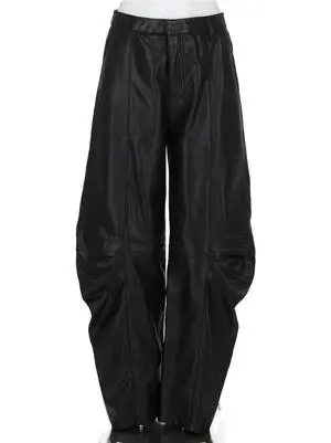 ROTATE BY BIRGER CHRISTENSEN Leather Cargo Trousers - Black