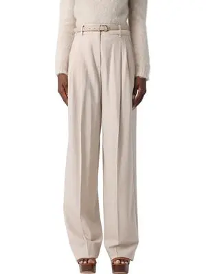 Max Mara Belted Wide Leg Trousers - Cream