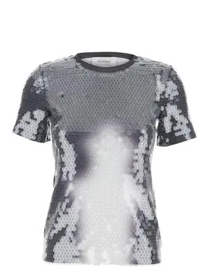 Sportmax SPORTMAX Sequined Tech Fabric T-Shirt Multicolor