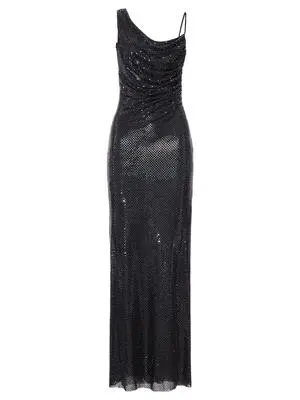 SELF-PORTRAIT Draped Dress - Black