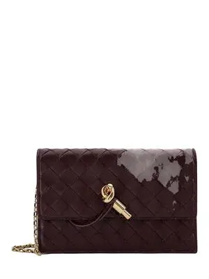 Bottega Veneta Leather Crossbody Bag With Intrecciato Motif - Multicolor