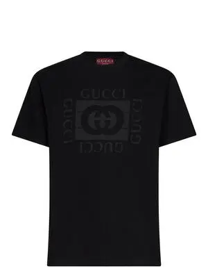 Gucci Black Cotton Jersey Printed T-shirt - Multicolor