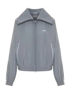 Balenciaga Bodies High Neck Jacket In Technical Cotton Poplin - Multicolor