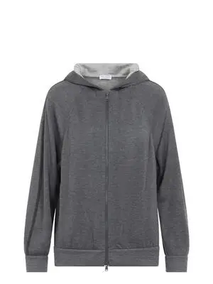 Brunello Cucinelli Full Zip Monile Sweatshirt - Gray