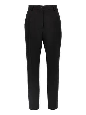 Dolce & Gabbana Wool Gabardine Tuxedo Trousers - Black