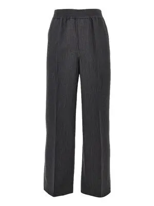 Jacquemus Miami' Pants With Pin-striped Motif - Gray