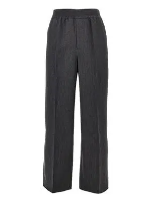 Jacquemus Miami' Pants With Pin-striped Motif - Gray