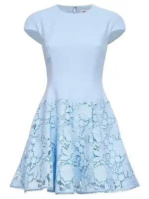 SELF-PORTRAIT Crepe And Lace Mini Dress - Multicolor