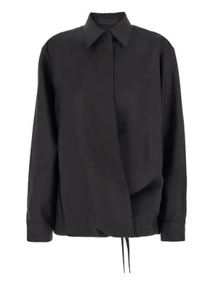 Valentino Garavani VALENTINO Wool Blend Oversize Fit Shirt With Back Knot Closure Multicolor