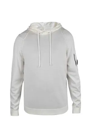 C.P. COMPANY Cotton Knit Pullover Hoodie - White
