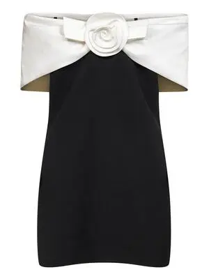 SELF-PORTRAIT Crepe Flower Mini Dress - Multicolor
