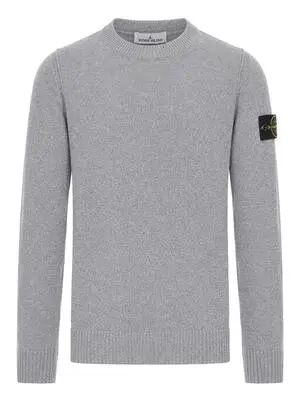 Stone Island STONE ISLAND Melange Effect Sweater With Compass Logo Gray