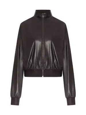 Gucci Bomber Jacket In Soft Nappa - Brown