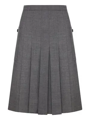 Prada Pleated Mat Skirt - Gray