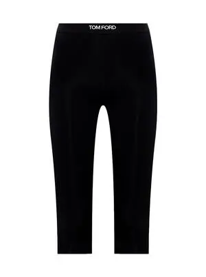 TOM FORD Cropped Leggings With Logo - Black